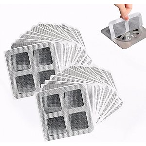 SWEETBIUTI 20 PCS Disposable Shower Drain Hair Catcher 3.9inch Square Drain Hair Catcher Mesh Stickers Adhesive Hair Catcher for Bathroom Laundry Bathtub Kitchen Outdoor Living.