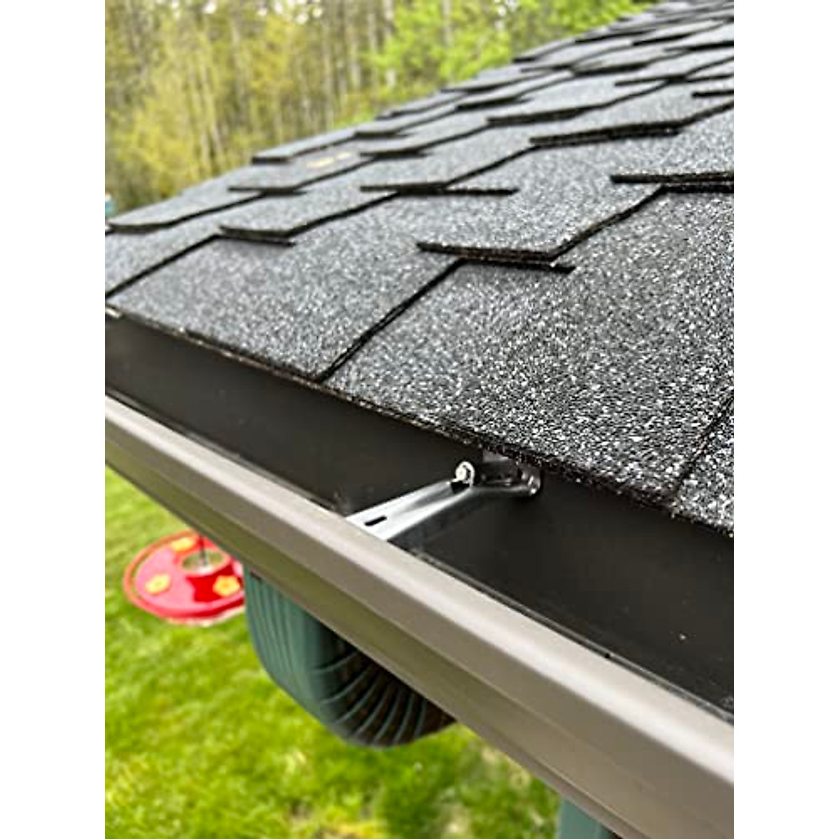 K-TEC- 5 Inch Gutter Hangers (10 Pack) Hidden Hanger with Quick Pre-Inserted Screw K-Style Rain Gutter Mounting Support Fastener Bracket for House.