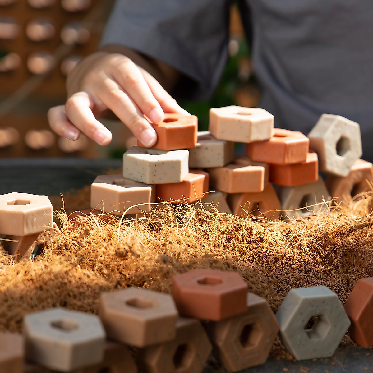 Guidecraft Little Pavers - 60 pc. Set: Block Builders Set for Construction and Stacking