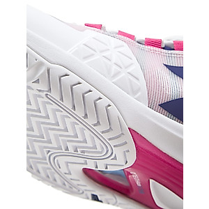 Diadora Women's Speed Blushield Fly 4+ All Ground Tennis Shoe (White/Blueprint/Pink Yarrow, 7.0)