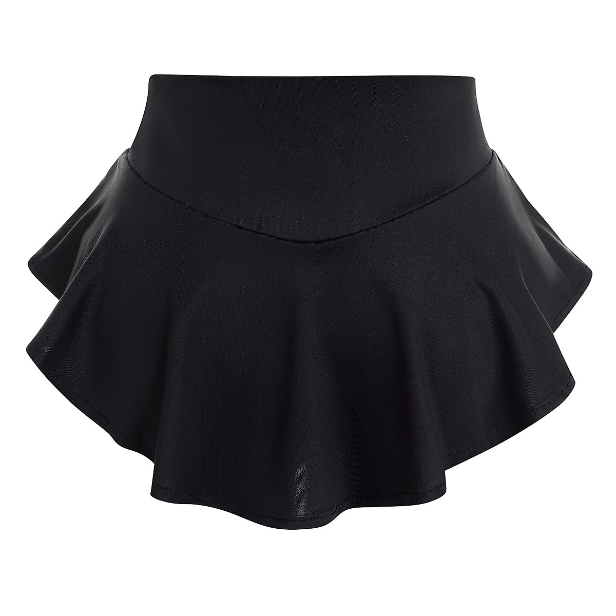 ODASDO Women's Pole Dance Outfit Rave Shorts Ruffle Panties Skirt Electric Forest Festival Clothes High Waist Booty Bottoms Hot Pants Swimsuit Yoga Workout Active Fitness EDM Clubwear Black M