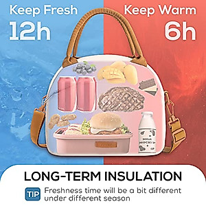 TOURIT Womens Lunch Bag Insulated Lunch Box Cute Lunch Bags for Women, Work, Picnic, Beige
