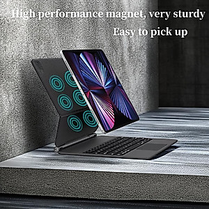 TYXDKJ Alcantara Case for iPad,Double-sided Handmade, Compatible with 11 inch iPad Pro 1/2/3 and 10.9 iPad Air，Equipped with Wireless Keyboard(Black)