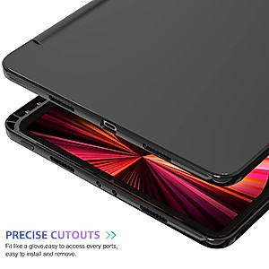 Puxicu Case for iPad Pro 11" 2022&2021, Slim Design Matte TPU Rubber Soft Skin Silicone Protective Cover for iPad Pro 11-inch (3rd&4rd Gen) Tablet - Black