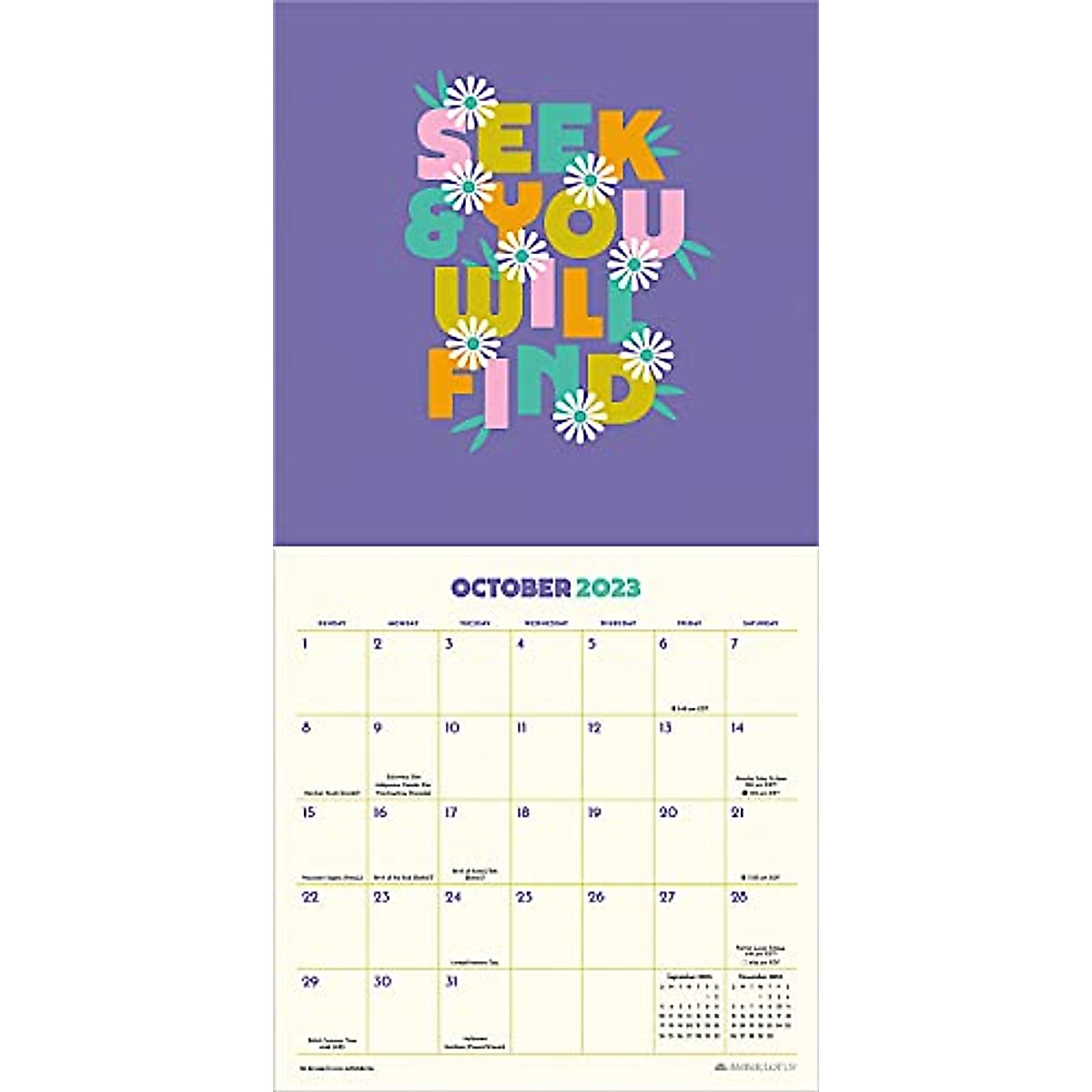 Elizabeth Olwen 2023 Wall Calendar: Have A Lovely Day | 12" x 24" Open | Amber Lotus Publishing