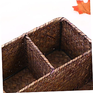 Alipis Makeup Organizer Drawers Stackable Wicker Baskets Makeup Organizer for Drawer Wicker Baskets with Lids Rectangular Wicker Basket Wicker Basket with Lid Makeup Tray Storage Showcase