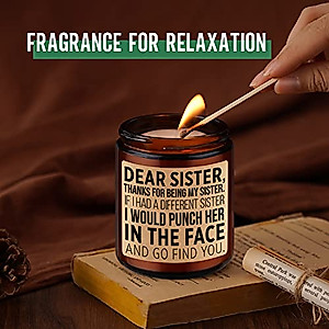 GSPY Scented Candles - Sisters Gifts from Sister - Sister Gifts, Gifts for Sister, Best Sister - Funny Birthday, Mothers Day Gifts for Sister, Little Sister, Big Sister, Sister in Law - Sisters Gifts