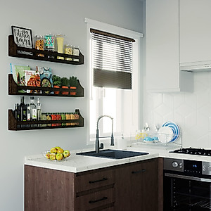 brightmaison Angel 30" Floating Shelves for Wall Decor, Kids Bookshelf for Wall, Toy Storage Shelf & Nursery Book Shelves Wood Wall Shelves for Home Decor Set of 3 Brown