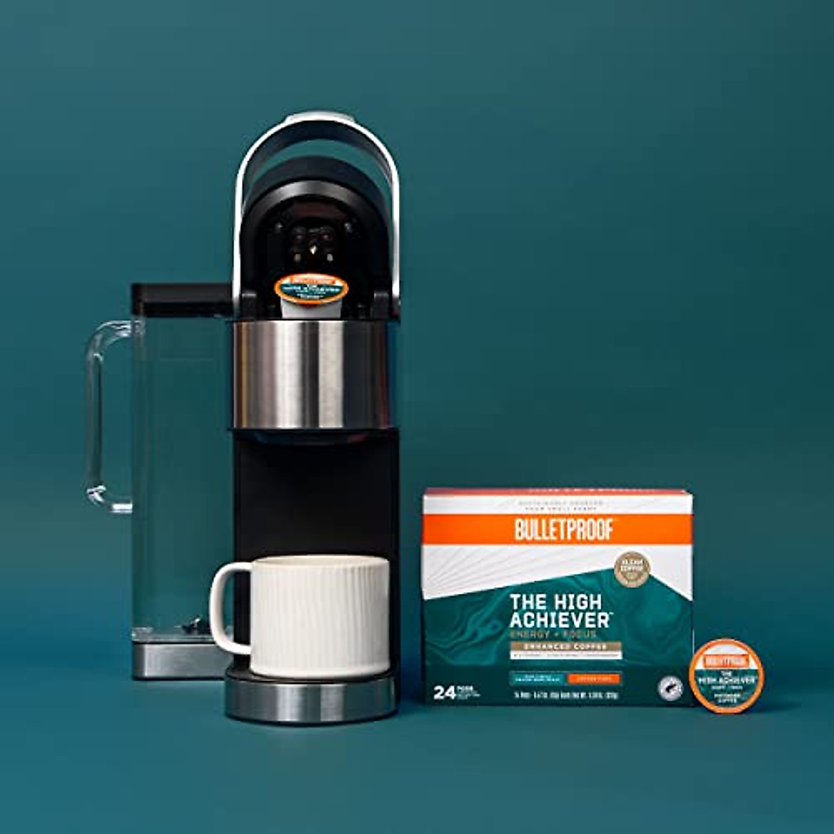 Bulletproof The High Achiever Pods, 24 count, Medium-Dark Roast Enhanced Coffee