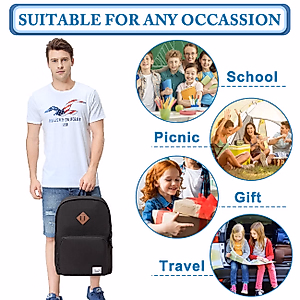 VASCHY School Backpack, Ultra Lightweight Backpack for Men Women Schoolbag Bookbag for Kids Teen Boys Girls Black