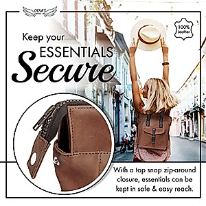 ORNA'S LEATHER ART | Mini SWAN Everyday leather backpack for Women. Practical, Stylish and Spacious Women’s Bag. Real Leather in A Chic Backpack And Contemporary Design (Brown)