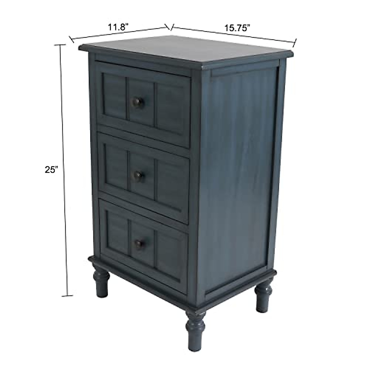 Decor Therapy Simplify 3-Drawer Accent Table, Buttermilk 15.75 in x 11.8 in x 26 in