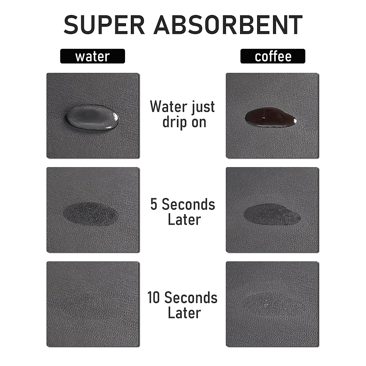 GOPAS Coffee Mat, Hide Stain Coffee Bar Mat for Countertop Dish Drying Mat for Kitchen Counter Absorbent Mat Fit Under Coffee Machine Coffee Pot Appliance Mats