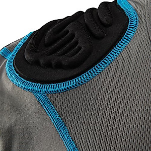 CHAMPRO Men's Standard Bull Rush Football Compression Shirt with Integrated Cushion System, Charcoal, Black Inset, Large