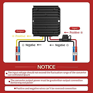 12V to 24V Step up Converter 15A 360W, 12 Volt to 24 Volt Step up Converter with Fuse Waterproof and Wire Terminal Block, 12-24 Volt Converter for Golf Cart Vehicle Boatetc. (Accept DC9-20V Inputs)