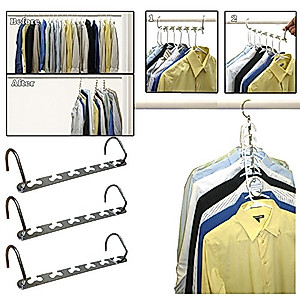 Metal Cascading Space Saving Closet Hangers - 360 Swivel Action - Maximize Closet Space & Organize -10pc Set