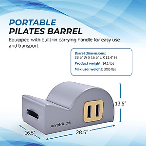 AeroPilates Precision Series Posture Corrector Barrel - Pilates Strength Workout Machine for Home Gym - Home Pilates Back Stretcher - Up to 300 lbs Weight Capacity