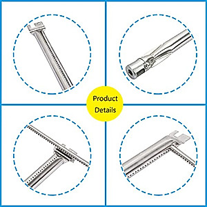 Leship Burner Tube Set Replace for Weber 7508, Genesis Silver B & C, Gold B & C, Spirit E-310 E-320 S-310 S-320 (Side Control), Spirit 700, Weber 900 Grills, 304 Stainless Steel Grill Burner Tube Kit