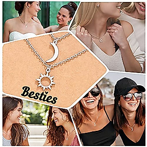 Shonyin Sun Moon Best Friend Necklaces for Women 2 Besties Friendship Pedant Necklaces Jewelry Gifts for Teen Girls Sister