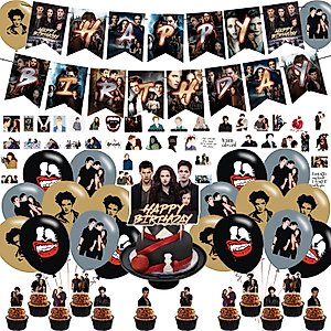 The Twilight Saga Party Decorations,Birthday Party Supplies for The Twilight Saga Party Supplies Includes Banner - Cake Topper - 12 Cupcake Toppers - 18 Balloons