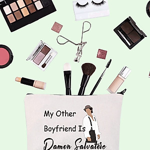 Vampire Fandom Cosmetic Bag My Other Boyfriend is Damon Salvatore Makeup Bag Vampire Fans Gift Vampire Themed Gift (damon)