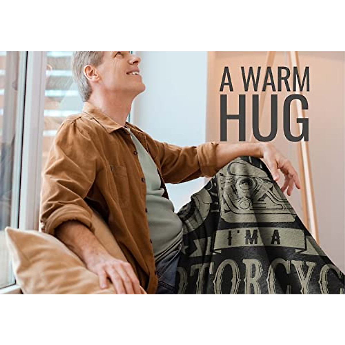 InnoBeta Motorcycle Gifts for Men, Throw Blanket for Motorbike Lover Biker Rider, Father's Day, Christmas, Birthday - I Don't Snore I Dream I'm A Motorcycle