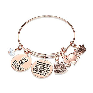 30th Birthday Gifts for Women, Turn Thirty Birthday Bday Present Turning 30 Year Old Birthday Gifts for Friends BFF Sister Female Women Age 30, You are Braver than You Believe Inspirational Bracelet
