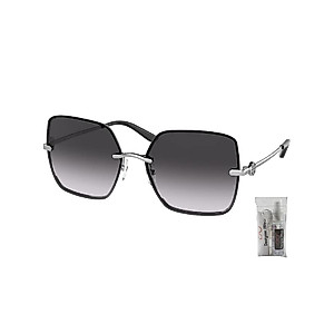 Tory Burch TY6080 31618G 58MM Silver/Light Grey Gradient Rectangular Sunglasses for Women + BUNDLE With Designer iWear Eyewear Kit