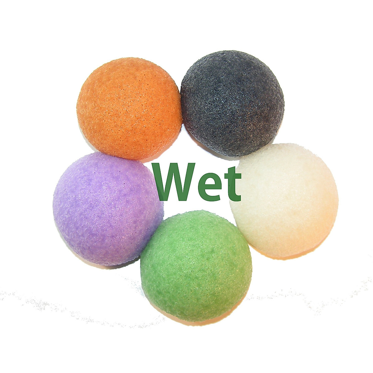 Konjac Sponge Set: Organic Skincare Facial for Natural Exfoliating and Deep Pore Cleansing 5 Piece Sampler Pack Infused with Charcoal, Turmeric, Green Tea