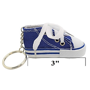 Zugar Land 12 Pack Random Colors. Miniature Sneaker Shoes Keychains (3") 6 Colors: Pink, Light Blue, Green, Red, Blue, Black. Backpacks, Key Chains (12 Pack - Random Colors)