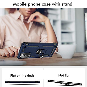 Meifei case for Samsung Galaxy Note 20 Case, Military Grade 360 Degree Rotating Metal Ring Holder Kickstand Protective Phone Cover for Samsung Galaxy Note 20 (5G) 6.7”, 2020 Released Blue