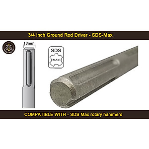 BEEMEEMASTER 3/4 Inches SDS MAX Ground Rod Driver Socket for Rotary Hammer Drill, Drive 3/4 in. Ground Rods Rebars