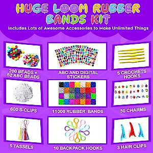 Momo's Den Rubber Band Bracelet Kit Rainbow Color Bands Bracelet Making kit Rubber Band 12100+ Loom Bracelet Kit, Big Giftable Case with Premium Quality Accessories, 28 Colors Refill Kit Boy & Girl