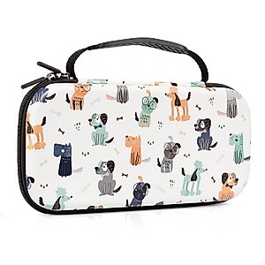 Nintendo Switch Case OLED Model 2021, Carry Case for Nintendo Switch for Boy Girls-Travel Storage Hard Shell Cover with 16 Game Card Slot for Switch Console Joy-Con & Accessories, Dog