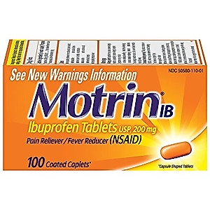 Motrin IB Ibuprofen USP, 200 mg, 100 Count