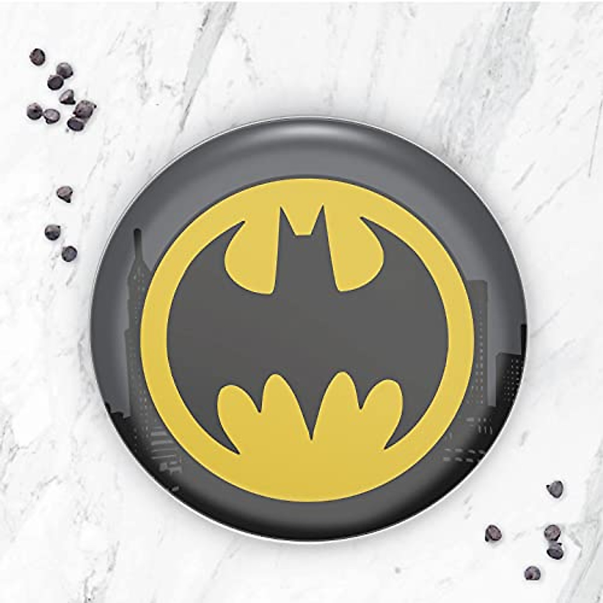 Zak Designs DC Comics Dinnerware 3 Piece Set Includes Plate, Bowl, and Water Bottle, Non-BPA, Made of Durable Material and Perfect for Fans (18/8 Stainless Steel, Batman)