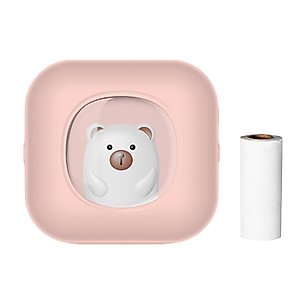 HXBER Mini Printer, Mini Pocket Thermal Instant Photo Printer Label Maker Machine BT Wireless Connect Compatible with Android or iOS APP Support Receipt Label Memo Sticker Notes Lists Scrapbook DIY