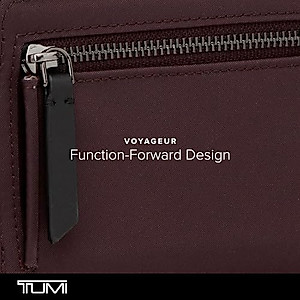 TUMI - Voyageur Tri-Fold Zip-Around - Aesthetic Women's Zipper Wallet with Cash/Card Holders - Travel Wallet - With Gift Box - Deep Plum