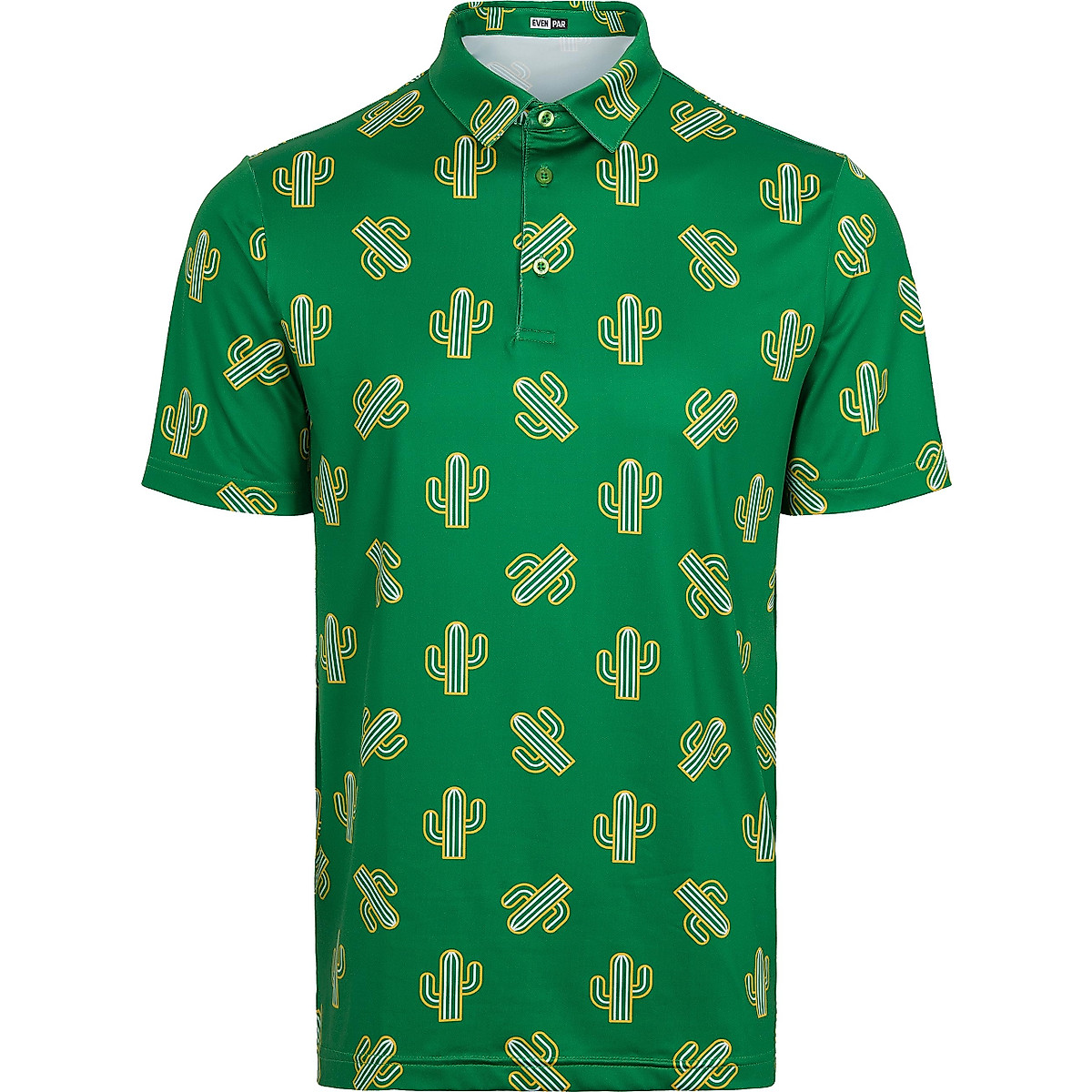 Even Par Golf - Performance Golf Polo Shirt - Wasted Cactus (as1, Alpha, l, Regular, Regular)