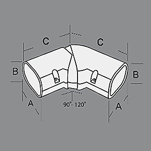 DuctlessAire - Premium 4 inch 90-120º Horizontal Elbow Mini Split Line Set Cover Kit - Protection for Ductless Mini Split/Central Air Systems - Easy Installation - Ideal for Air Conditioners