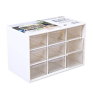ReachTop Desk Craft Organizer Storage with Removable Mini 9 Drawers Holder for Office Home Collection Caddy Small Belongings Art Craft, Wall Mounted, White