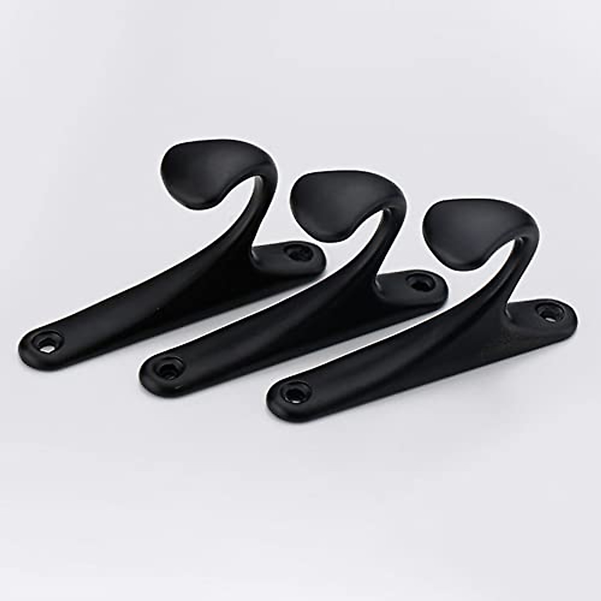 Wall Mounted Contemporary Metal Single Coat Hooks 4 Pack for Door Hanger Towel Robe Clothes Cabinet Closet Sponges Hook for Bathroom Bedroom Kitchen Hotel Pool (Screws Included) Black