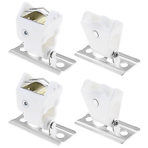 Micro Traders 2PCS Cord Idler Pulley & 2PCS Cord Lock Mechanism Swivel Type Roman Shade Cord Lock Window Blind Lock Home Blinds & Shades Accessories