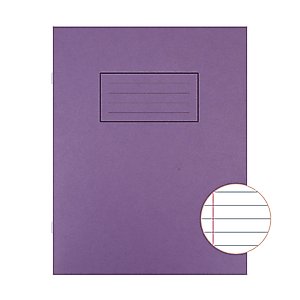 Silvine School Exercise Book Lined with Margin - 48 Pages 203x165mm [Pack of 10] purple