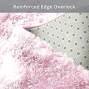ROCYJULIN Area Rugs 5x7 for Bedroom, Thickened Fluffy 5x7 Area Rugs for Living Room, Ultra Soft Non-Slip Large Shag Fuzzy Rug for Nursery, Kids, Girls, Boys, Pink