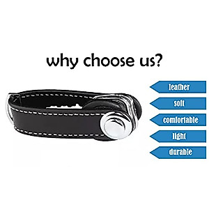 Leather Key Organizer, Minimalist Key Chain, Compact key holder, Smart keychain (RED)