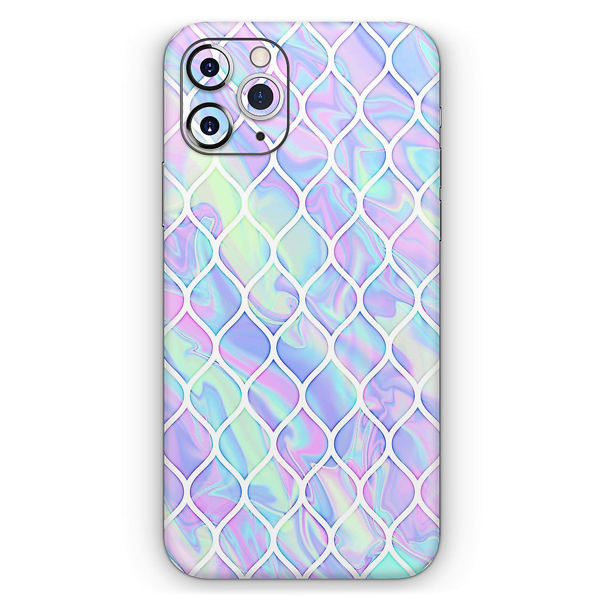Design Skinz Iridescent Dahlia v4 - DesignSkinz Protective Vinyl Decal Wrap Skin Cover Compatible with The Apple iPhone 12 Pro (Full-Body, Screen Trim & Back Glass Skin)