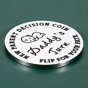 Fun New Parents Decision Coin, New Mom Gifts for Women New Dad Gift for Mother to Be New Baby Baby Shower Pregnancy Gift First Time Birthday Mothers Fathers Day Christmas Thanksgiving, Double Sided