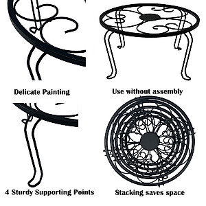 HAINARverS New Metal Plant Stands 5-Pack Black