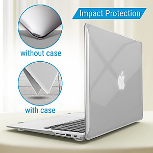 IBENZER Compatible with Old Version MacBook Air 13 Inch Case (2017-2010 Release), Models: A1466/A1369, Plastic Hard Shell Case with Keyboard & Screen Cover for Mac Air 13, Crystal Clear, A13CYCL+2